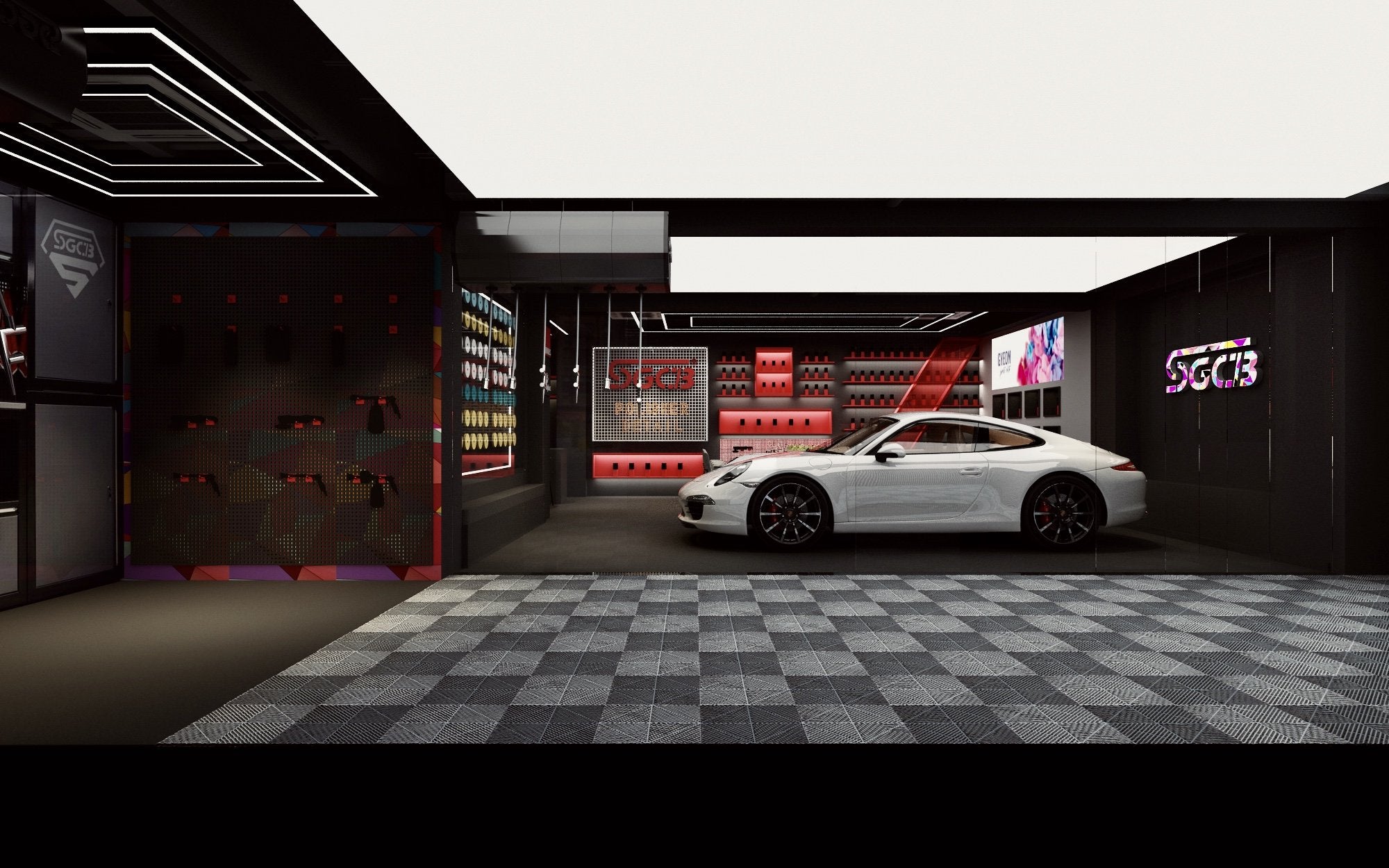 What is the style of the car beauty shop? Car beauty shop decoration s ...